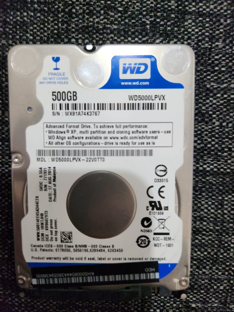 WD5000LPVX-22V0TT0, DCM HHKT2HB, Western Digital 500GB SATA 2.5 Hard ...